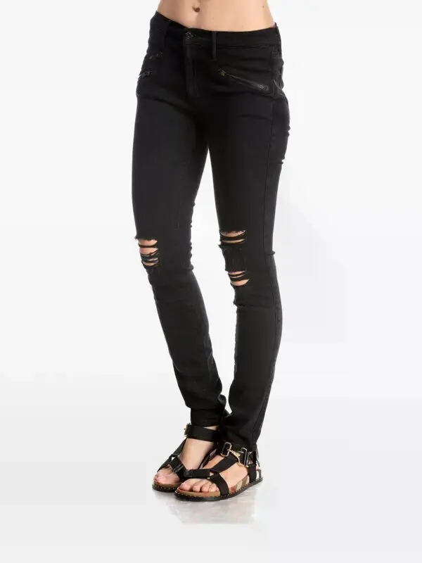 Black Orchid Billie Zipper Distressed Jeans