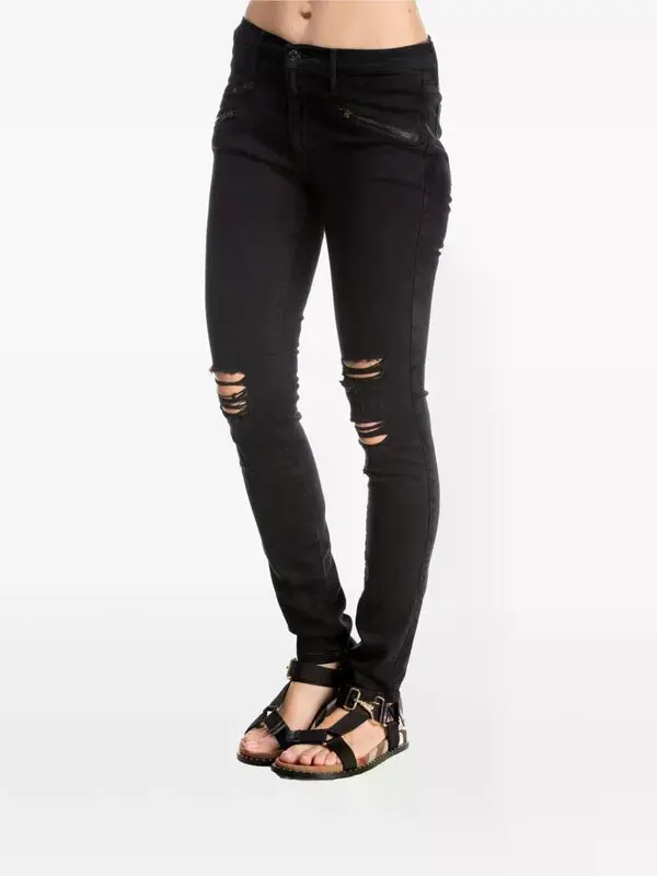 Black Orchid Billie Zipper Distressed Jeans