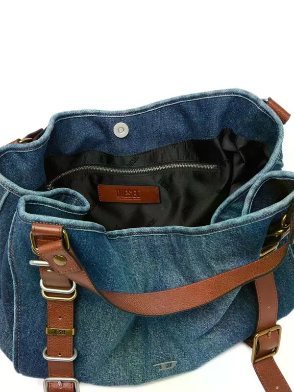 DIESEL® D-one-medium Top-handle Bag In Denim And Leather