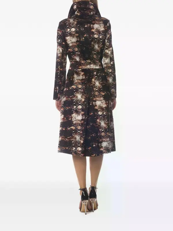 TESSITURA Snake-print Silk Trench Coat