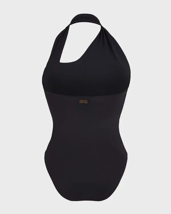 Vilebrequin Graphic Neckline Onepiece Swimsuit Solid Swimwear Fabina