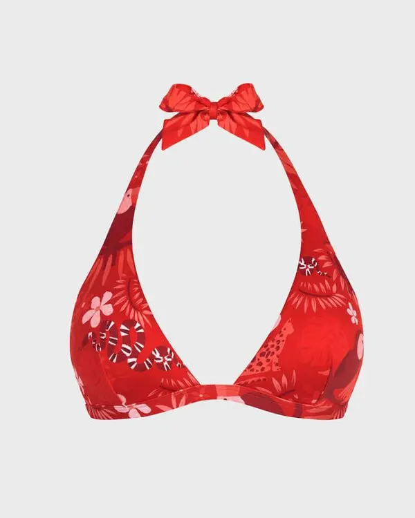 Vilebrequin Halter Bikini Top Papel De Embrulho Swimwear Fleche
