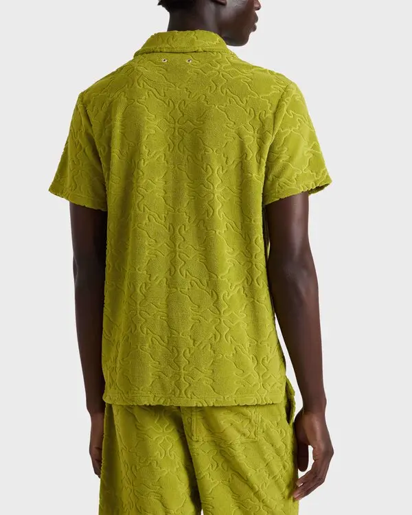 Vilebrequin Terry Bowling Shirt Turtles Net Jacquard Shirt Charli