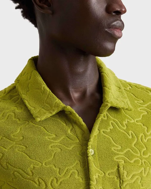 Vilebrequin Terry Bowling Shirt Turtles Net Jacquard Shirt Charli