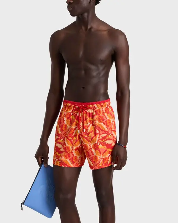 Vilebrequin Stretch Swim Trunks Dama Pintada Swimwear Mokise - Red