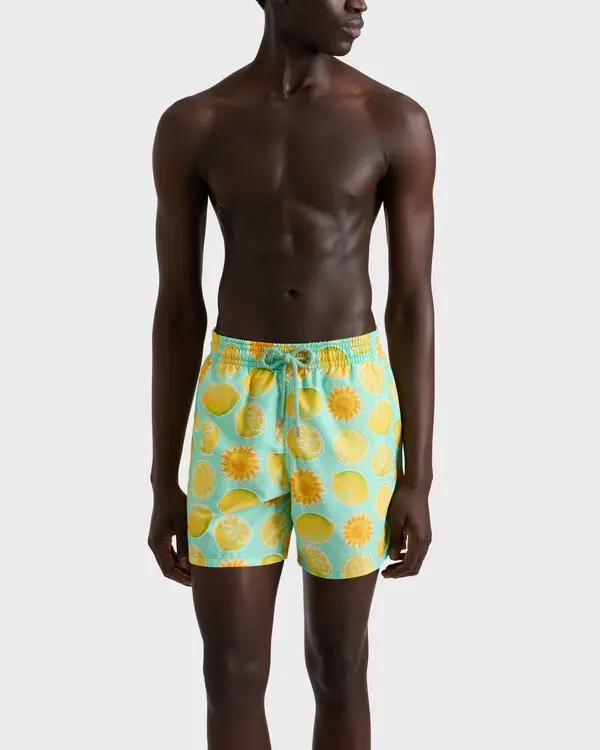 Vilebrequin Swim Trunks Limonade Swimwear Moorea - Green