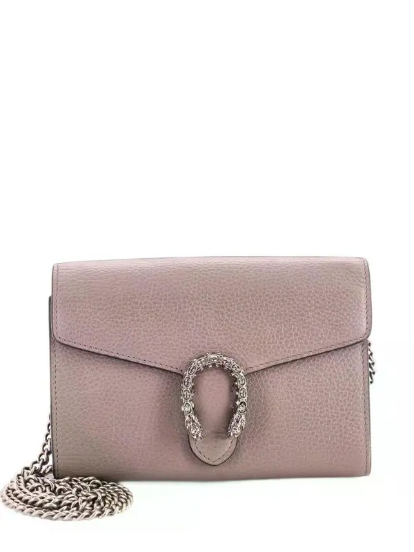 Gucci Dionysus Chain Wallet Leather With Embellished Detail Small Crossbody Bag - Grey