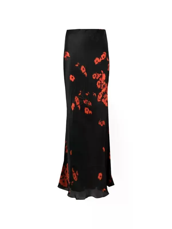 TESSITURA Poppies Dune Silk Midi Skirt Ensemble