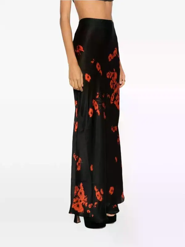 TESSITURA Poppies Dune Silk Midi Skirt Ensemble