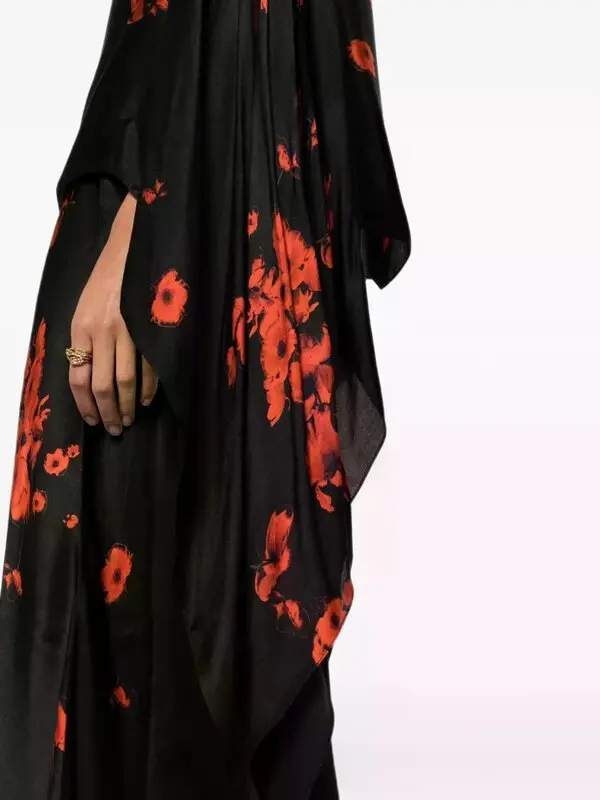 TESSITURA Poppies Dune Silk Midi Skirt Ensemble