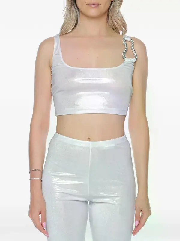 CHIARA FERRAGNI Crystal-embellished Cropped Top
