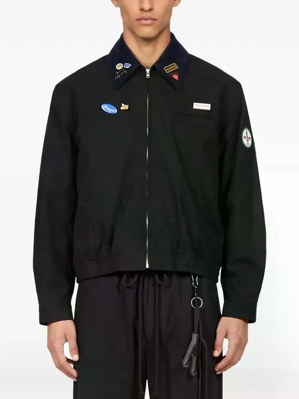SONG FOR THE MUTE Badge-embellished Corduroy-collar Jacket