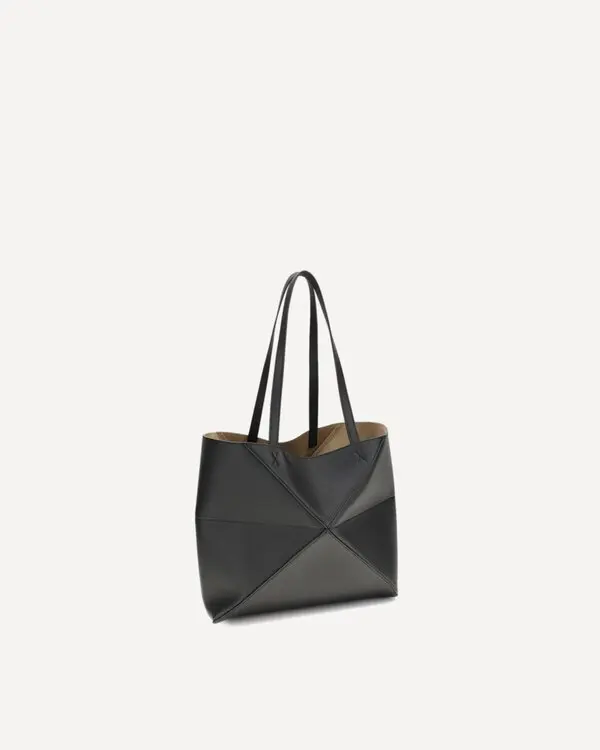 Loewe Medium Puzzle Fold Tote Bag - Black
