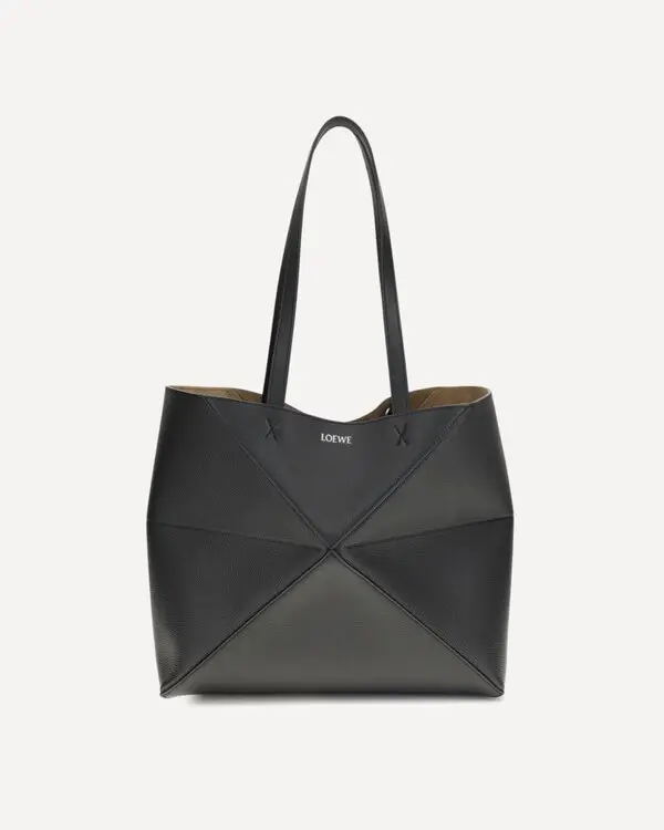 Loewe Medium Puzzle Fold Tote Bag - Black
