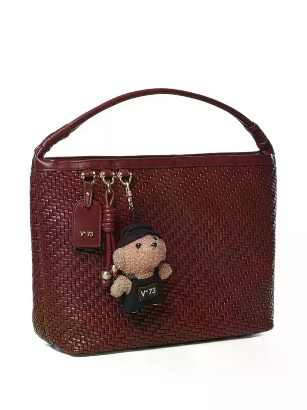 V°73 Zelda Woven-design Teddy-charm Shoulder Bag