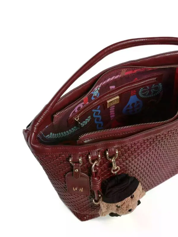 V°73 Zelda Woven-design Teddy-charm Shoulder Bag