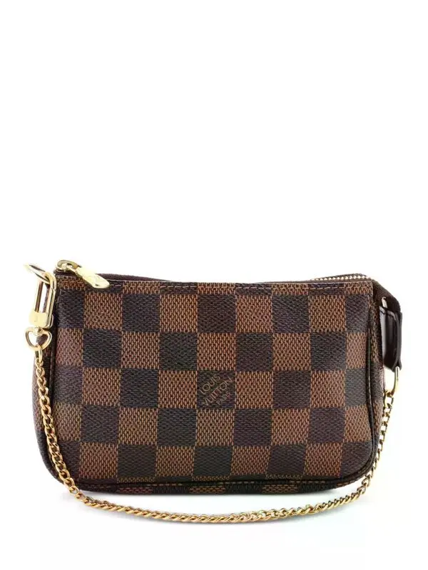 LOUIS VUITTON Pochette Accessoires Damier Mini Clutch Bag - Brown