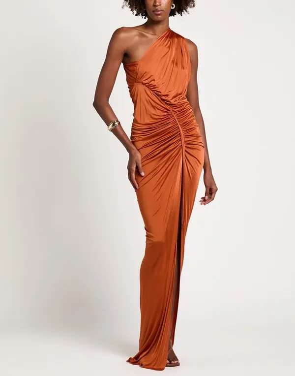 Rick Owens Maxi Dress Rust Size Viscose