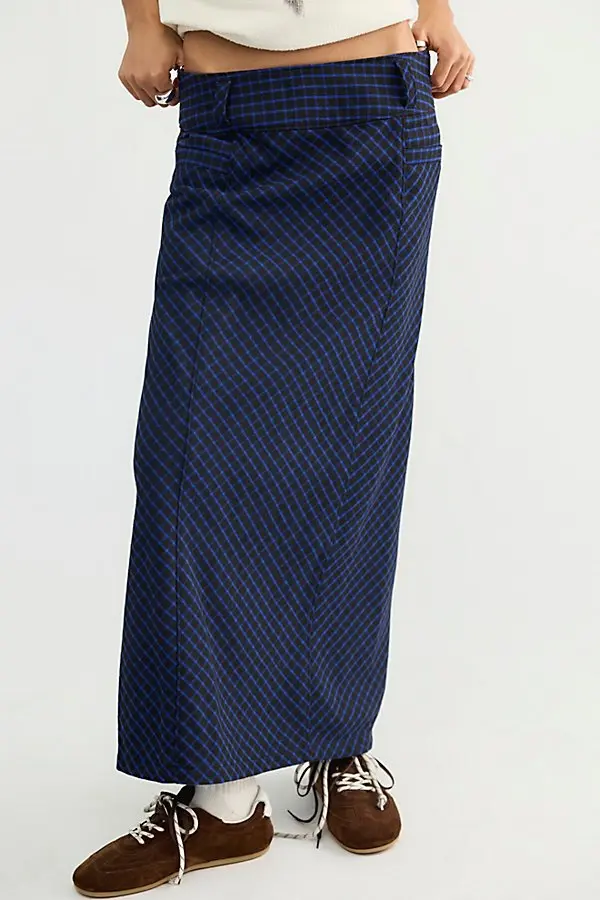 Free People Mae Menswear Column Maxi Skirt