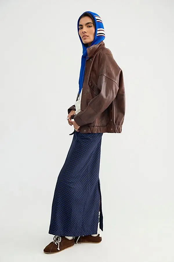 Free People Mae Menswear Column Maxi Skirt