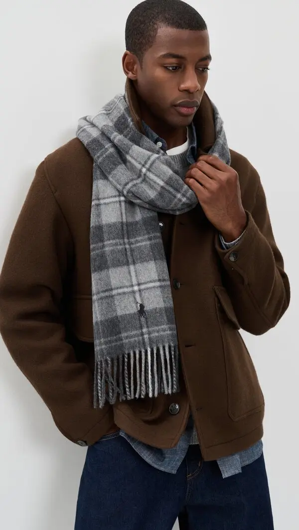 Polo Ralph Lauren Cashmere Blend Plaid Scarf