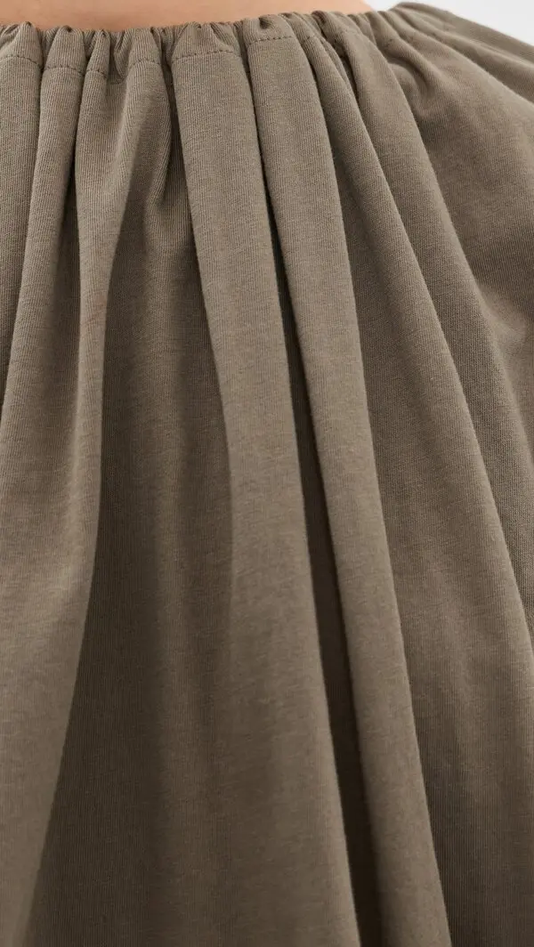 Tibi T-shirt Program Shirred Neck Circular Top
