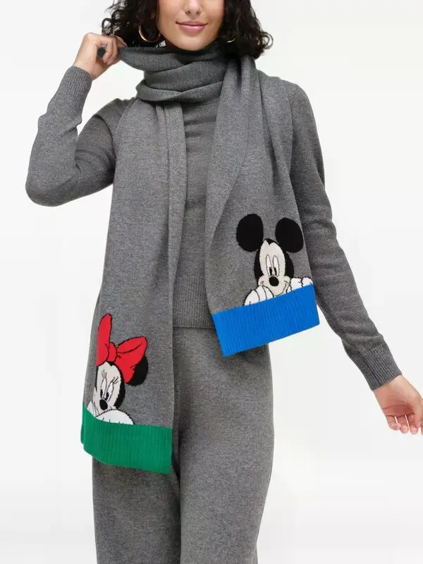 Chinti & Parker Mickey Mouse Intarsia-knit Scarf