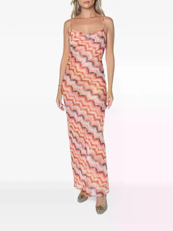 ONETEASPOON Jagger Chevron-print Maxi Dress