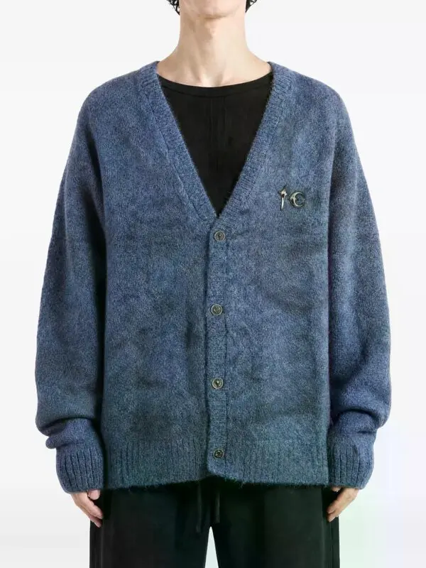 THUG CLUB Softcore Logo-plaque V-neck Cardigan