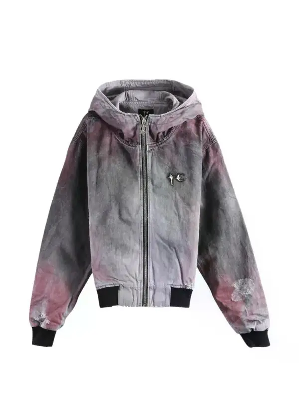 THUG CLUB Three Riding Skull Vintage Hooded Jacket
