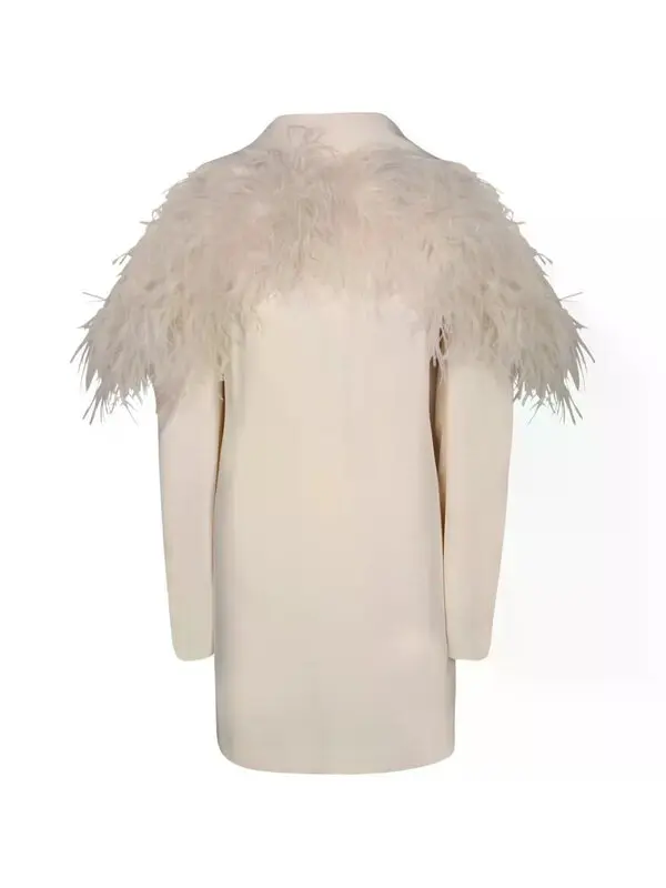 P.a.r.o.s.h Feather-trim Cold-shoulder Mini Dress