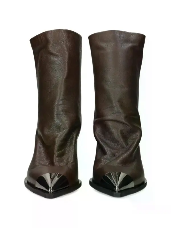 MIMMU Nadine Metal-tip Slouchy Ankle Boots
