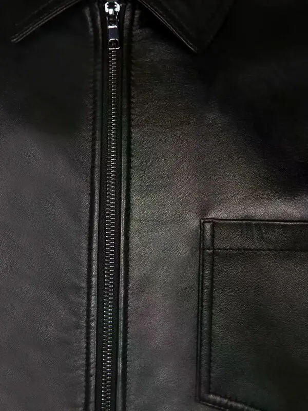 AMARANTO Zip-up Leather Jacket