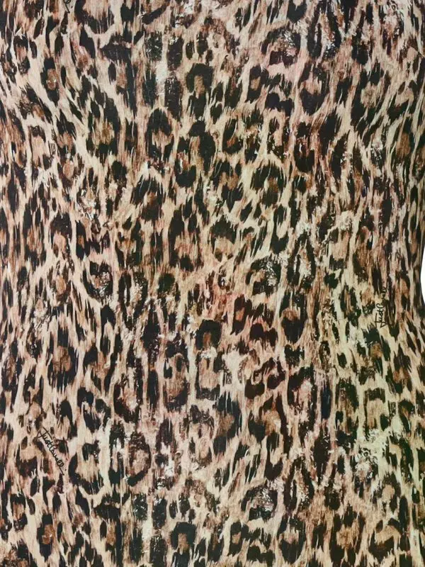 Just Cavalli Leopard-print Cutout-detail Midi Dress