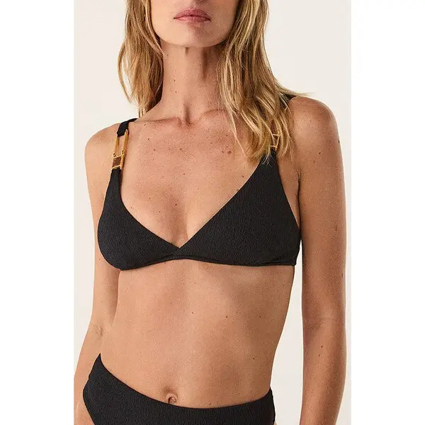 VIX PAULA HERMANNY Brit Kira Triangle Bikini Top - Black