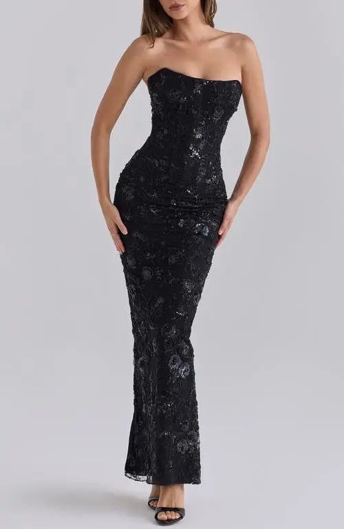 House Of Cb Anisa Embellished Strapless Maxi Dress