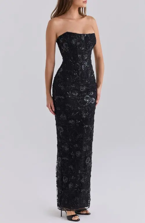House Of Cb Anisa Embellished Strapless Maxi Dress