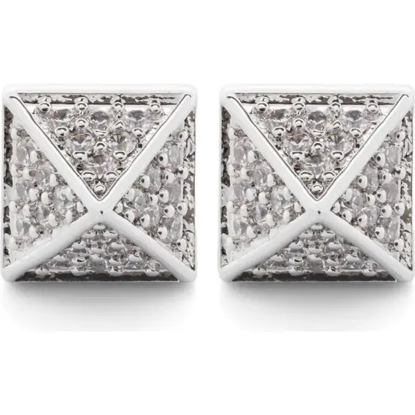 EDDIEBORGO Pyramid Pave Stud Earrings