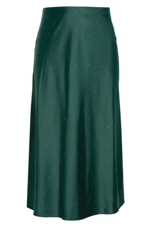 Anne Klein Embellished Bias Flared Maxi Skirt - Pine Forest