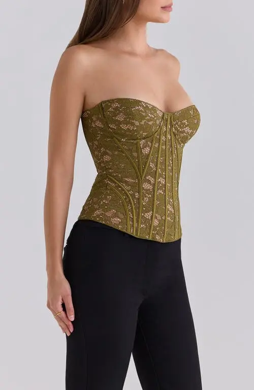 House Of Cb Solaine Floral Lace Corset Top