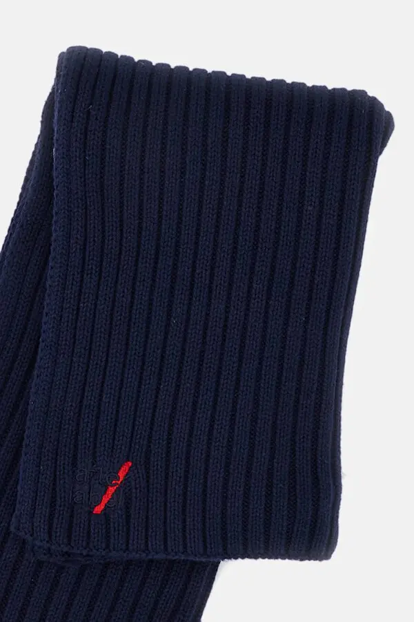 AFTER/LABEL Sciarpa In Maglia A Coste - Blu