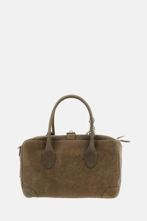 GOLDEN GOOSE Vita Bag Media In Suede Con Charms - Verde