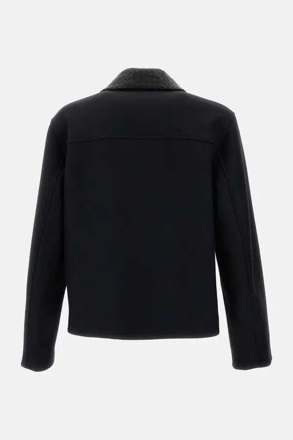 Bottega Veneta Giacca In Lana Con Colletto Intrecciato - Nero
