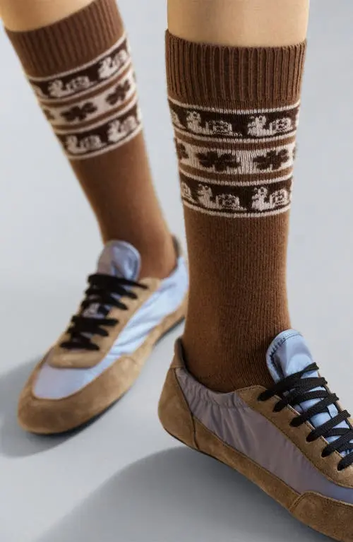Hansel From Basel Snail Fair Isle Merino Wool & Cashmere Blend Crew Socks