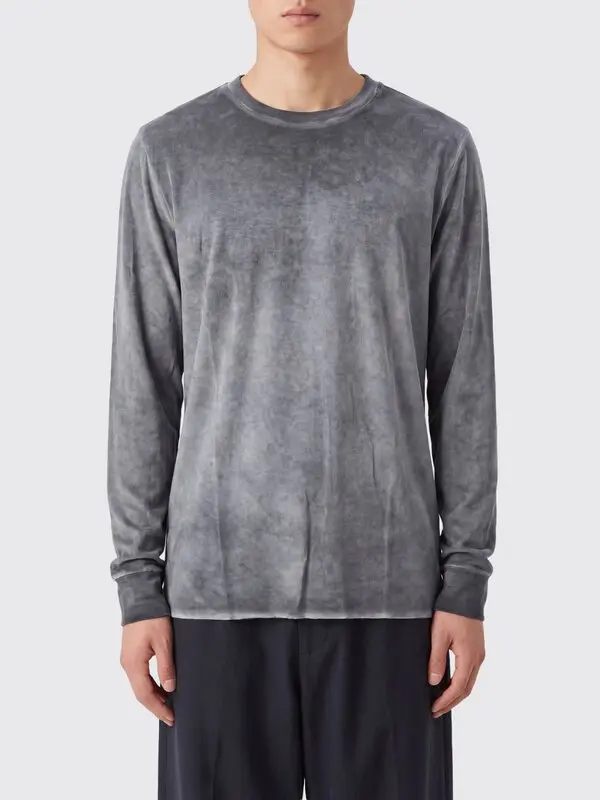 THOM KROM Long-sleeved Viscose T-shirt With Crew Neck - Grey