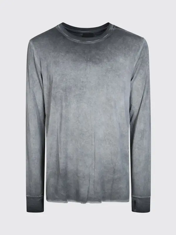 THOM KROM Long-sleeved Viscose T-shirt With Crew Neck - Grey