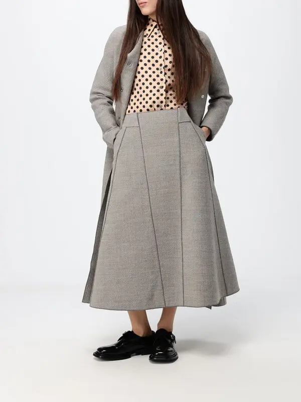 Moschino High-waisted Flared Wool-blend Midi Skirt