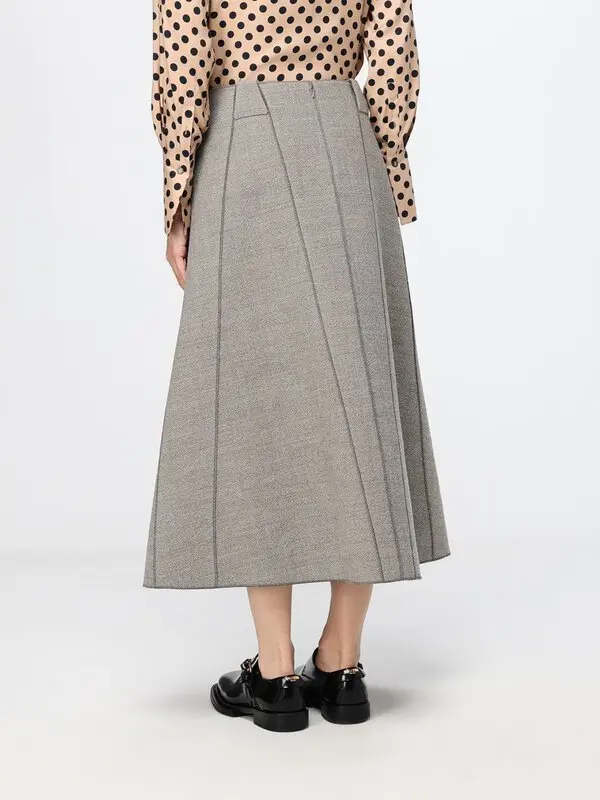 Moschino High-waisted Flared Wool-blend Midi Skirt