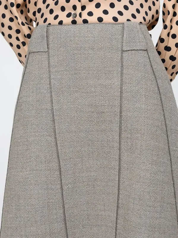 Moschino High-waisted Flared Wool-blend Midi Skirt