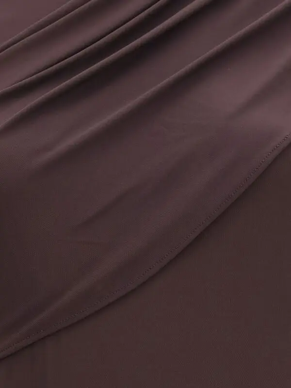 COURREGES Draped High-neck Long Evening Gown In Jersey